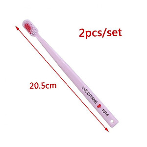 Ruluti 2pcs Adult Toothbrush Couple Toothbrush Soft Oral Cleaning Toothbrushes Gift for Families Lover One Size