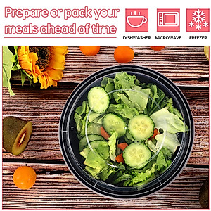 Meal Prep Container,30 Pack Food Prep Containers,28 oz Meal Prep Bowls with Lids,Reusable Food Containers with Lids,Round Plastic Lunch Containers,BPA-Free,Stackable,Microwave/Dishwasher/Freezer Safe