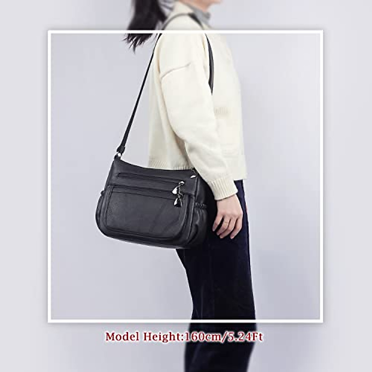 Crossbody Purse for Women Ladies Soft PU Leather Shoulder Bag Medium Roomy Handbag Fashion Tote Top Handle Satchel