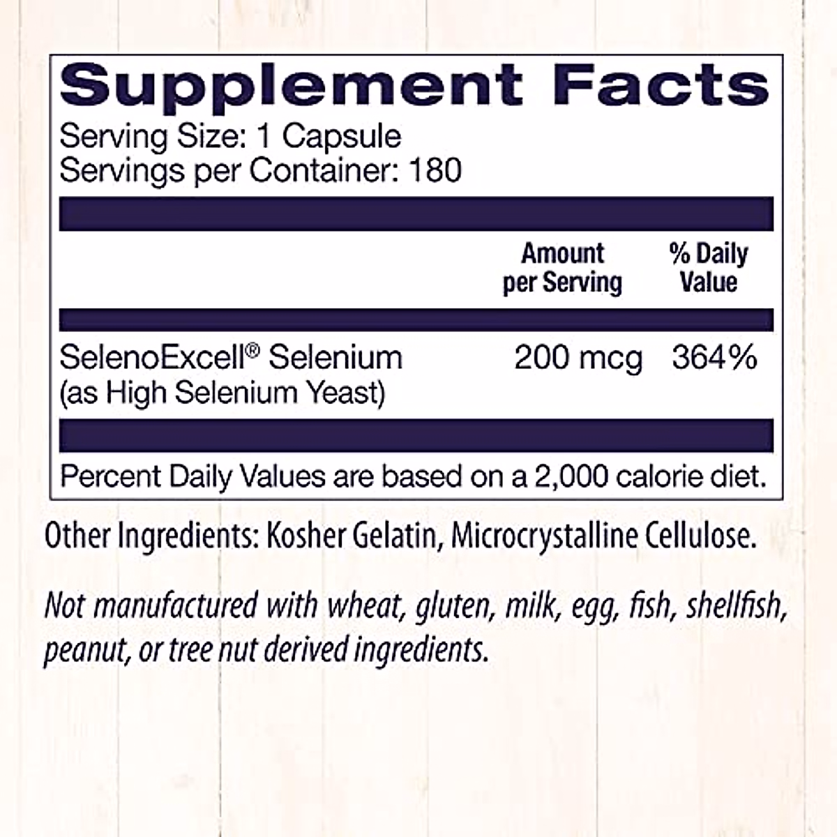 Healthy Origins Seleno Excell Selenium, 200 mcg - Selenium Supplement for Bladder Support - Selenium Pill for Immune System and Cellular Health - Trace Mineral Supplement - 180 Capsules