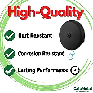 CalcMetal Single Hole Bathtub Drain Overflow Plate with One Matching Screws, Easy to Install, Matte Black
