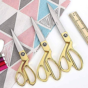 SUNLAND Professional Stainless Steel Heavy Duty Tailor Scissors (11 inch, Gold)