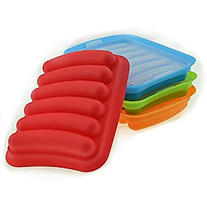 YYYFEI Hot Dog Silicone Mold,6 Cavity Hot Dog Silicone Mold,Sausage Mold for DIY Homemade Hot Dogs,Bread, Candy, Chocolate and Cake，4pcs