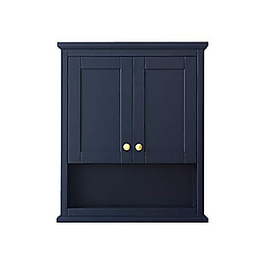 Wyndham Collection Avery Wall-Mounted Bathroom Storage Cabinet in Dark Blue
