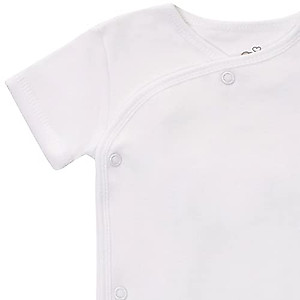 CozeeME Baby Boys 2 Pack Short Sleeve Side Snap Grow With Me Bodysuit 0-3 Months