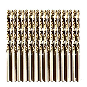 DRILLFORCE20-piece 13/64" Round Shank HSS M35 Cobalt Twist Drill Bits for Metal (13/64)