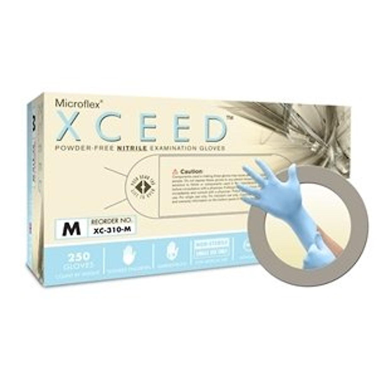 Microflex XC-310-M Protective Glove, Nitrile, Medium, Male