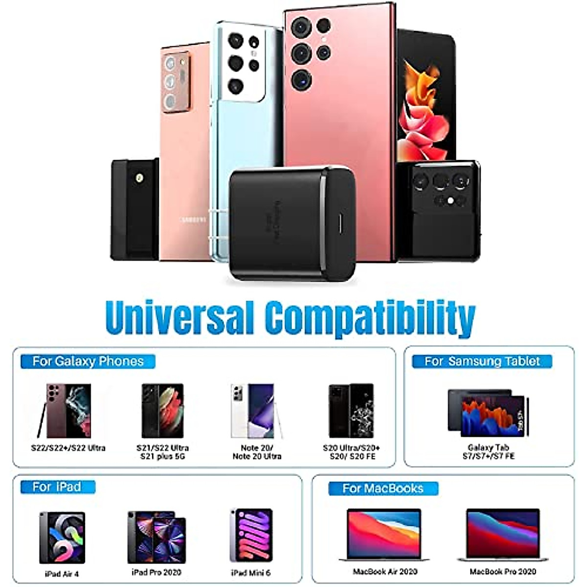 Samsung 45W Super Fast Charger,USB C Super Fast Charging for Samsung Galaxy S23 Ultra/S23/S23+/S22/S22+/S22 Ultra/S21/S21 Ultra/S20+/Note 20/Note 10/Galaxy Tab S7/S7+/S8/S8 Ultra with 6FT Type C Cable