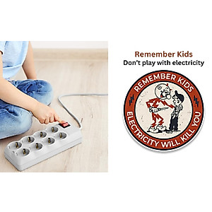 AG 4 PCS Remember Kids Electricity Will Kill You Decal Hard Hat Stickers Reddy Kilowatt Funny Electrician Mechanic Stickers, 3 Inch, Electricity Kills Sticker