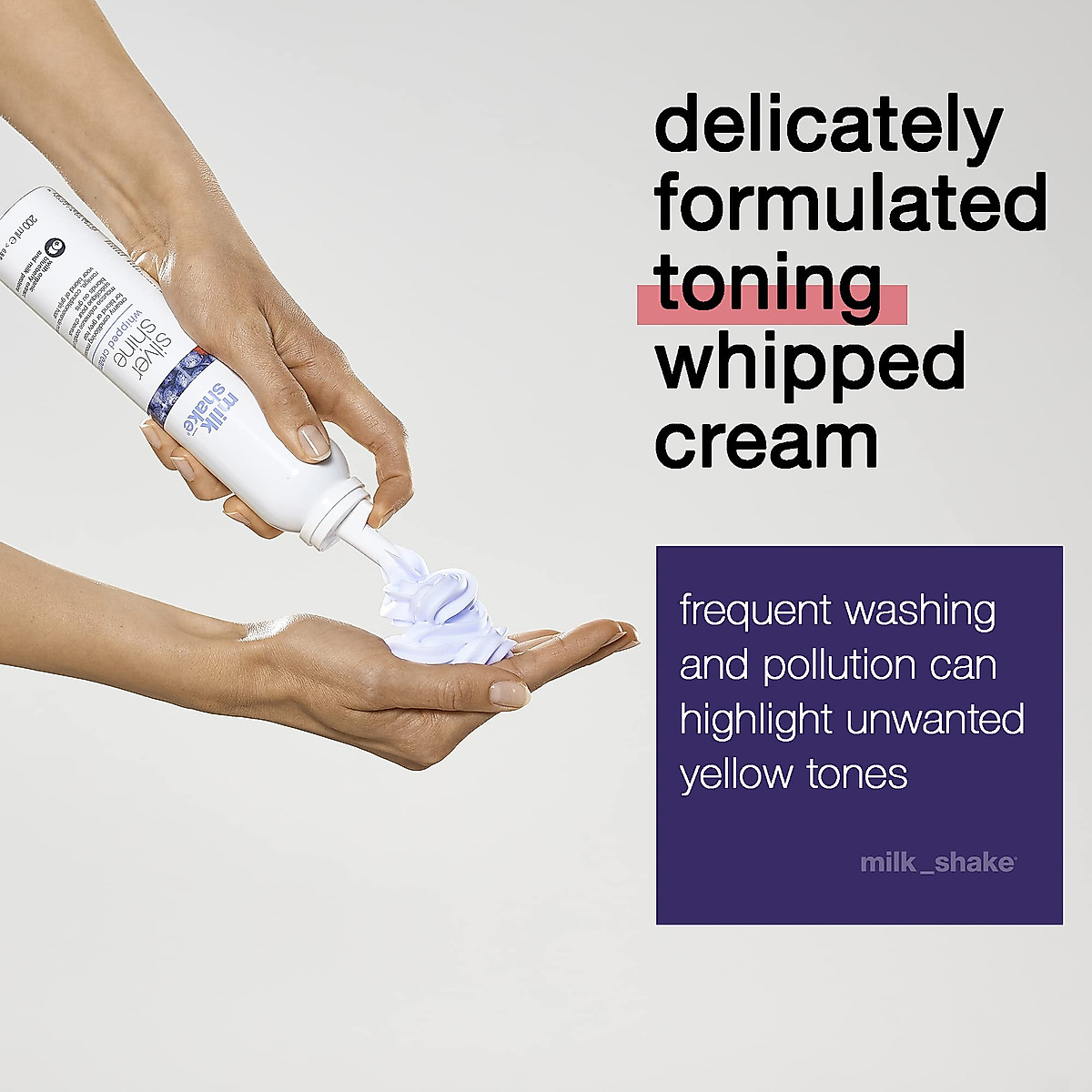 milk_shake Silver Shine Whipped Cream No-Rinse Creamy Conditioning Foam, 6.8 Fl Oz