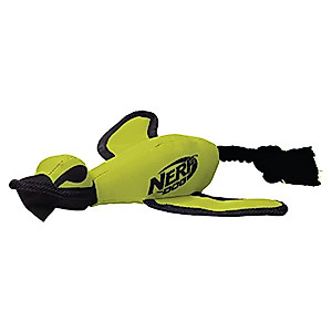 Nerf Dog Large Nylon Launching Duck with Interactive Design, Green