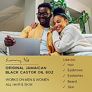 Sunny Isle Jamaican Black Castor Oil 8oz | 100% Natural Treatment for Hair, Scalp and Skin