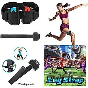 [4 Pack] Switch Leg Strap for Nintendo Switch Sports, TGDPLUE Switch Soccer Leg Straps Compatible with Switch Sports/Ring Fit Adventure, Four Size Adjustbale Elastic Strap for Adults & Children