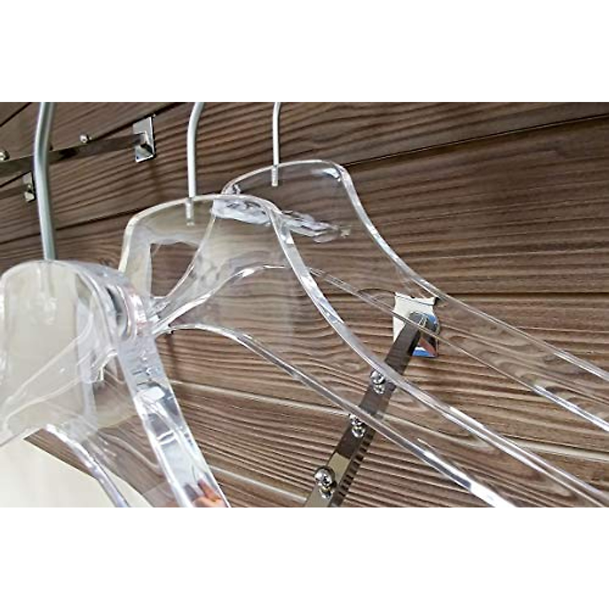 NAHANCO 9001750HU Equinox Premium Acrylic Shirt Hanger with Brushed Chrome Hook, 17", Clear (Pack of 12)