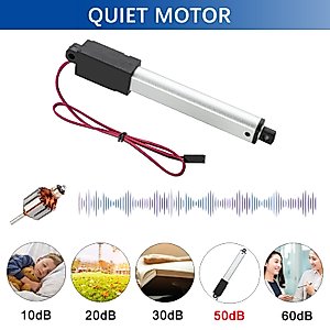 JQDML 4 Inch 4" Stroke 4.3lbs/19.2N Micro Linear Actuator 12V Speed 2"/sec with Mounting Brackets,for Robotics, Home Automation