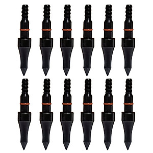 Field Points arrowheads 100 Grains Archery Field Points, 5/16'' Steel Screw in Archery Field Tips and Broadheads (1 Dozen 12 PCS), 2.9*2.3*0.6