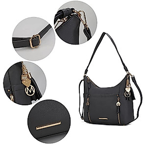 MKF Collection Shoulder Bag for Women, Vegan Leather Crossbody, Hobo Fashion Handbag Messenger Purse