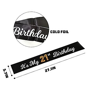 It’s My 21st Birthday Sash,Cheer to 21st Birthday Sash- Happy 21 Birthday Accessories for Man and Woman