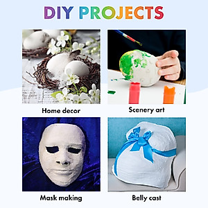 12pc Plaster of Paris Rolls - Fast Setting Gauze for Mache, Belly Casting, & Sculptures | Art and Craft Bandages, Wraps, Masks