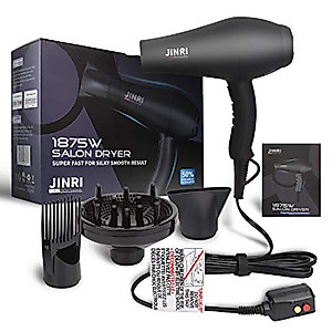 Infrared Hair Dryer, Professional Salon Negative Ionic Blow Dryers for Fast Drying, Pro Ion Quiet Hairdryer with Diffuser & Concentrator & Comb