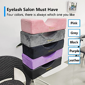 Puransen Beauty Salon Lashing Pillow - Eyelash Extension Neck Pillow,Comfortable Velvet Memory Foam Eyelash Pillow, Protect The Neck When Used for Lashing (Black)