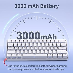 KEMOVE Shadow Wired/Wireless 60% Mechanical Gaming Keyboard Compatible with Mac Windows, Hot Swappable Keyboard RGB Backlit PBT Keycaps Full Keys Programmable, 3000mAh Battery(Gateron Brown Switch)