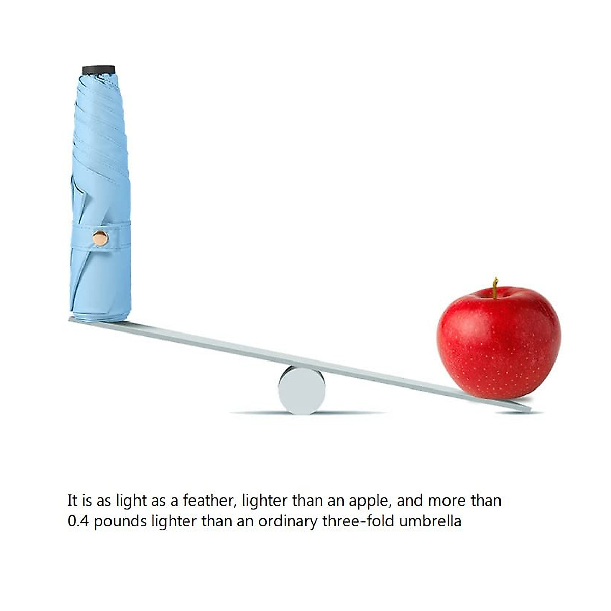 Ultra-light travel umbrella, foldable, ultra-compact and portable, carbon fiber shaft, anti-ultraviolet and windproof umbrella (Pea green)