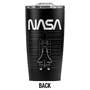 Logovision NASA Space Shuttle Stripes Stainless Steel Tumbler 20 oz Coffee Travel Mug/Cup, Vacuum Insulated & Double Wall with Leakproof Sliding Lid | Great for Hot Drinks and Cold Beverages