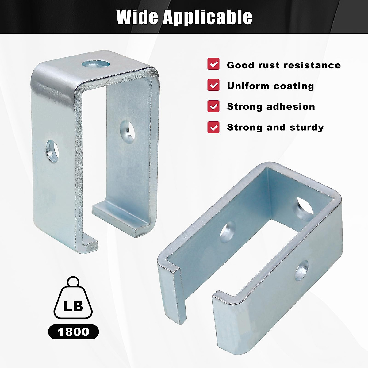 CNQLIS Channel Trolley Track Intermediate Support Hanger Bracket for All 1-5/8" Strut Channel,Heavy-Duty Steel Support Bracket,for Cantilever Rolling Doors, Hanging Boxing Sandbags（4PCS）