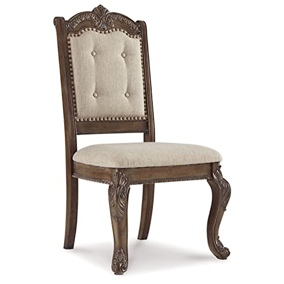 Signature Design by Ashley Charmond Antique 19" Upholstered Dining Chair, 2 Count, Brown