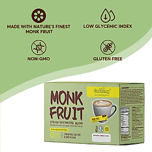 ONETANG Classic Monk Fruit Sweetener with Erythritol- White Sugar Substitute, Zero Calorie, Keto Diet Friendly, Zero Net Carbs, Zero Glycemic, Baking, Extract, Sugar Replacement 7.05 oz（100 count）