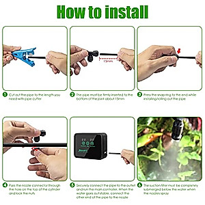 Reptile Humidifier, Smart Sprayer, Automatic Mister for Reptiles, 360°Adjustable Misting Spray System Adjustable Spray Nozzles for Reptiles Chameleons Herbs