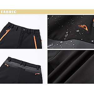 TACVASEN Men's Waterproof Pants Winter Pants Fleece Lined Pants Snow Pants Warm Pants Outdoor Pants Hiking Pants Navy