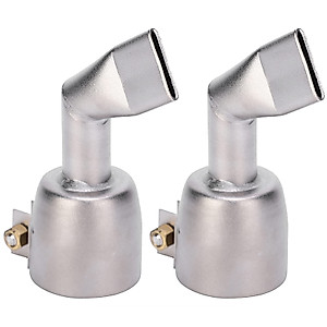 Welding Gun Nozzle, 2pcs 120 Degree Stainless Steel Hot Air Gun Nozzle Heat Gun Flat Nozzle, Weld Torch Accessories for Welding PP PVC Plastic Sheet