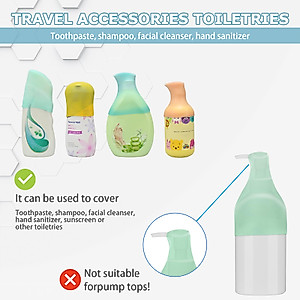 TRANOMOS 8 Pack Silicone Bottle Covers, Travel Essentials for Women Men, Travel Size Toiletries, Cruise Ship Essentials, Accessories Luggage, Travel Must Haves, Elastic Sleeves for Leak Proofing