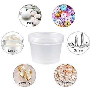 Cosywell Plastic Cream Jars 3.4oz/100ml Travel Containers for Toiletries Empty Cosmetic Pot Jars 4 Pieces Refillable TSA Approved Leak-proof Travel Size Accessories with Lids（Clear）