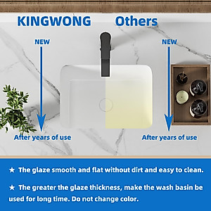 KINGWONG Small Undermount Bathroom Sinks Rectangular 16 Inch Bathroom Vanity Sink White Porcelain Vessel Sink Cabinet 15.75" x 11.82" Ceramic Wash Basin Sink With Overflow Tiny Lavamanos Para Baños