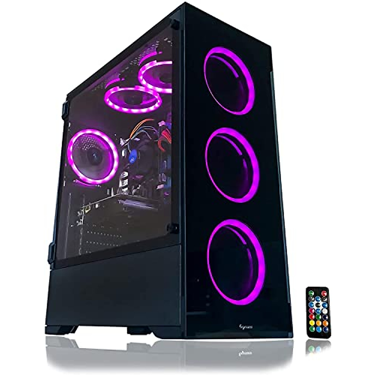 Alarco Gaming PC Desktop Computer Intel 3.70GHz,16GB Ram,512 GB SSD,Windows 11 pro,WiFi Ready,Video Card RX 580 8GB, 6 RGB Fans with Remote
