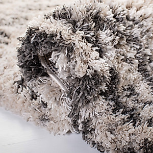 SAFAVIEH Iceland Shag Collection Area Rug - 8' x 10', Cream & Grey, Modern Design, Non-Shedding & Easy Care, 2.6-inch Thick Ideal for High Traffic Areas in Living Room, Bedroom (ISG518A)