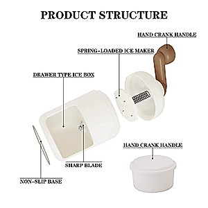 Manual Shaver Ice Machine, Solucky Portable Ice Crusher And Snow Cone Machine For Home Use, Premium Shaved Ice Machine For Making Snow Cones, Includes Ice Crusher And Shaved Ice Molds