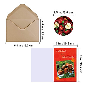 Winlyn 120 Sets Bulk Blank Thanksgiving Cards with Envelopes Stickers Assortment 8 Design of Fall Pumpkin Leaf Photos Thank You Greeting Cards Note Cards for Fall Wedding Shower Thanksgiving Harvest