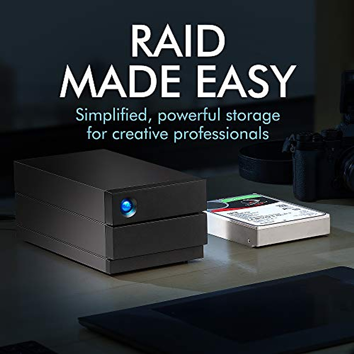 LaCie 2big RAID 16TB External Hard Drive Desktop HDD – USB-C, 7200 RPM Enterprise Class Drives, for Mac and PC Desktop, Rescue Services (STHJ16000800)