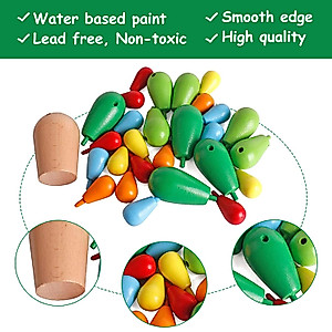 SGVV90 Wooden Balancing Cactus Travel Size,Made from Rubberwood and Non-Toxic Paints and Dyes,Fun and Educational Activity Puzzles Montessori Toys for Toddler Kids