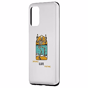Galaxy S20+ Funny Double Fisting Life with Skeleton Alcohol Summer Fun Case