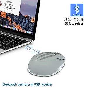 Wireless Mouse Bluetooth Mouse Gery Cute Cartoon Animal Hamster Shape Wireless Mouse Silent Portable Cordless Mouse 1200DPI Mouse for PC,Mac,Laptop,Computer,Chromebook,iPhone,Tablet (No USB Receiver)