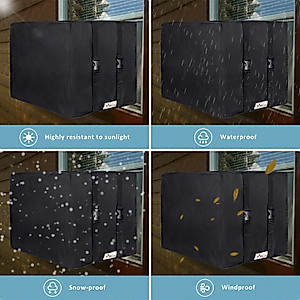 UNUN Window Air Conditioner Covers for Outside , Outdoor AC Unit Covers 25.5W x 17H x 21D inches