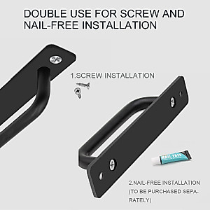 Self-Stick Instant Cabinet Drawer Handles Pulls - 2pcs Aluminum Alloy Drawer Push Pull Handles Helper with Adhesive Door Handle for Kitchen Cabinet Drawer Window Sliding Closet (180MM-2PCS, BLACK)