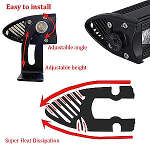 26inch LED Light Bar,120W Curved Single Row, Spot Flood Combo, IP68 Waterproof LED Driving Fog Lamp, 12V 4WD Off Road Lighting, LED Work Lights for UTE ATV UTV SUV Boat Trucks (120W)