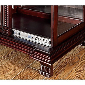 Furniture of America Lisandro Traditional Glass Door Curio Cabinet in Espresso