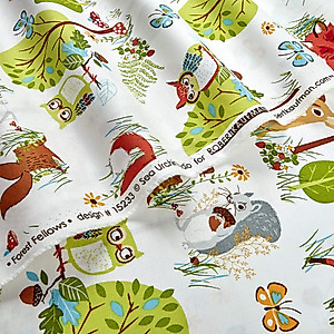 Kaufman Forest Fellow Raccoons Wild, Fabric by the Yard